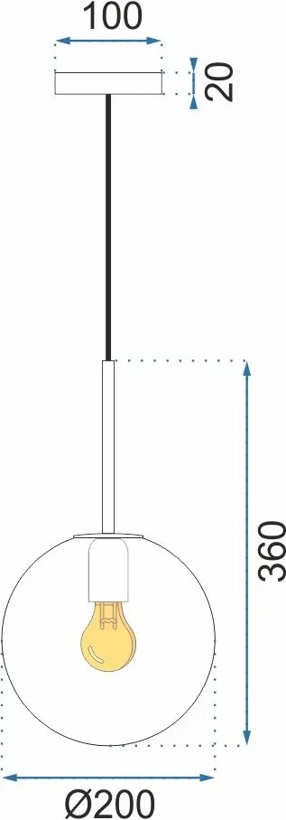 Toolight - Stropní skleněná svítilna APP431-1CP, bílá-zlatá, OSW-00560