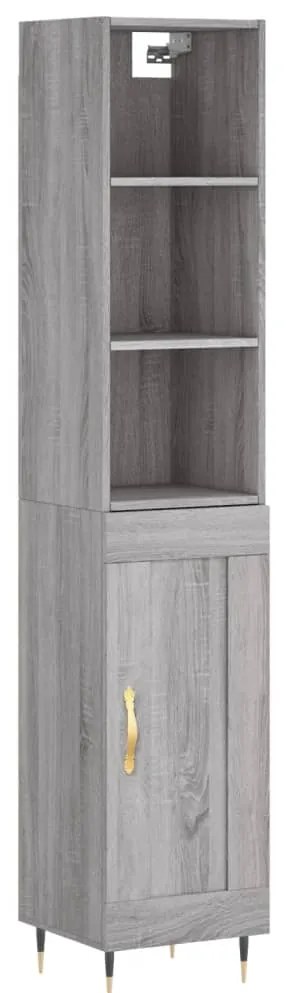 Skříň highboard šedá sonoma 34,5 x 34 x 180 cm kompozitní dřevo