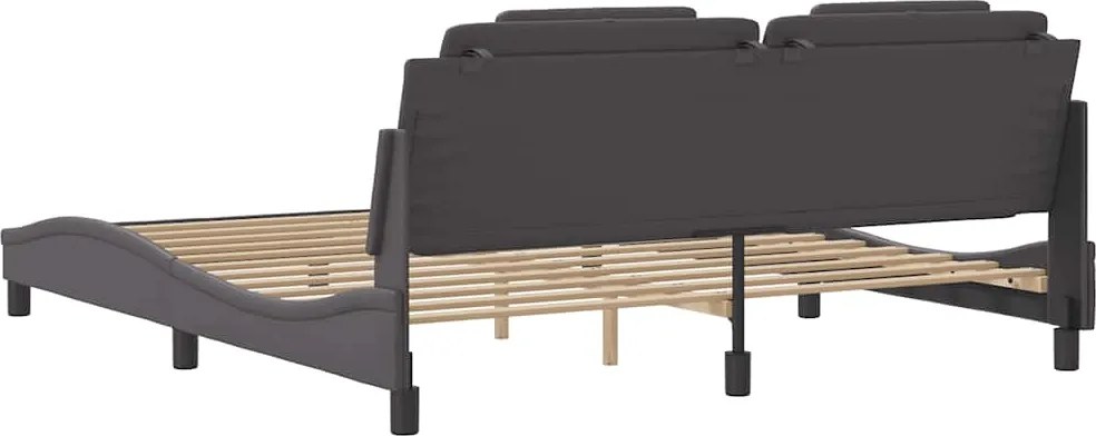 Rám postele Viana bez matrace šedý 180x200 cm umělá kůže 3208113