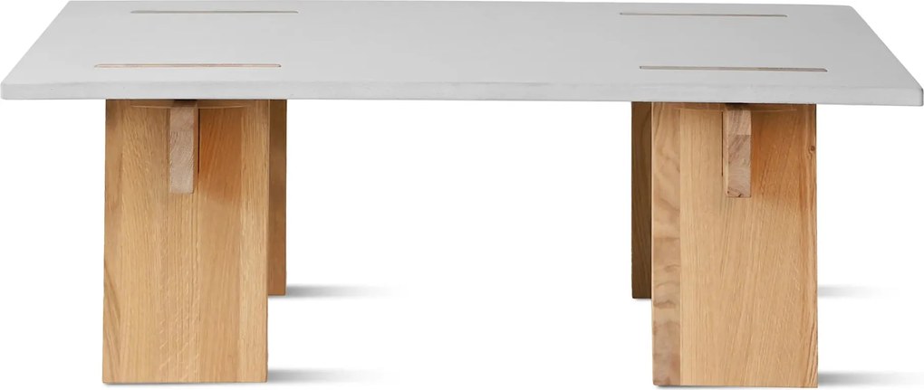 Eberhart Furniture Konferenční stolek Arnold s betonovou deskou - Concrete Light / Oak Light / Oak Light