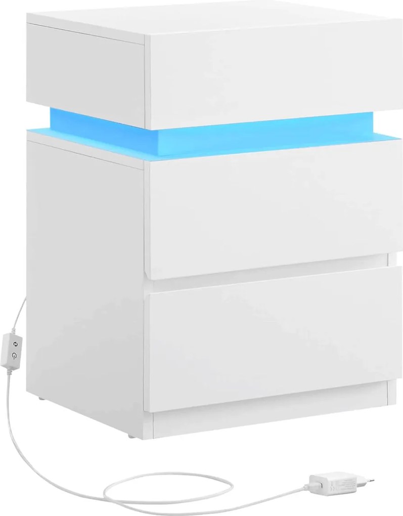 Autronic Noční stolek ANT-E1163 WT s LED osvětlením