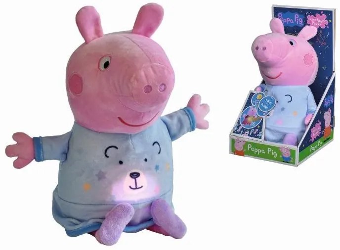 Usínáček simba peppa pig 2v1 plyšový usínáček hrající + světlo, modrý