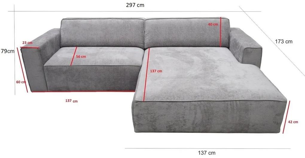 Casarredo - Komfort nábytek Rohová sedací souprava NUOVO, výběr látek SK3 | potah: matt velvet 09,Umístění rohu: roh na pravé straně (viz obrázek)