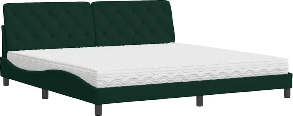 Postel s matrací tmavě zelená 200 x 200 cm samet 3208679