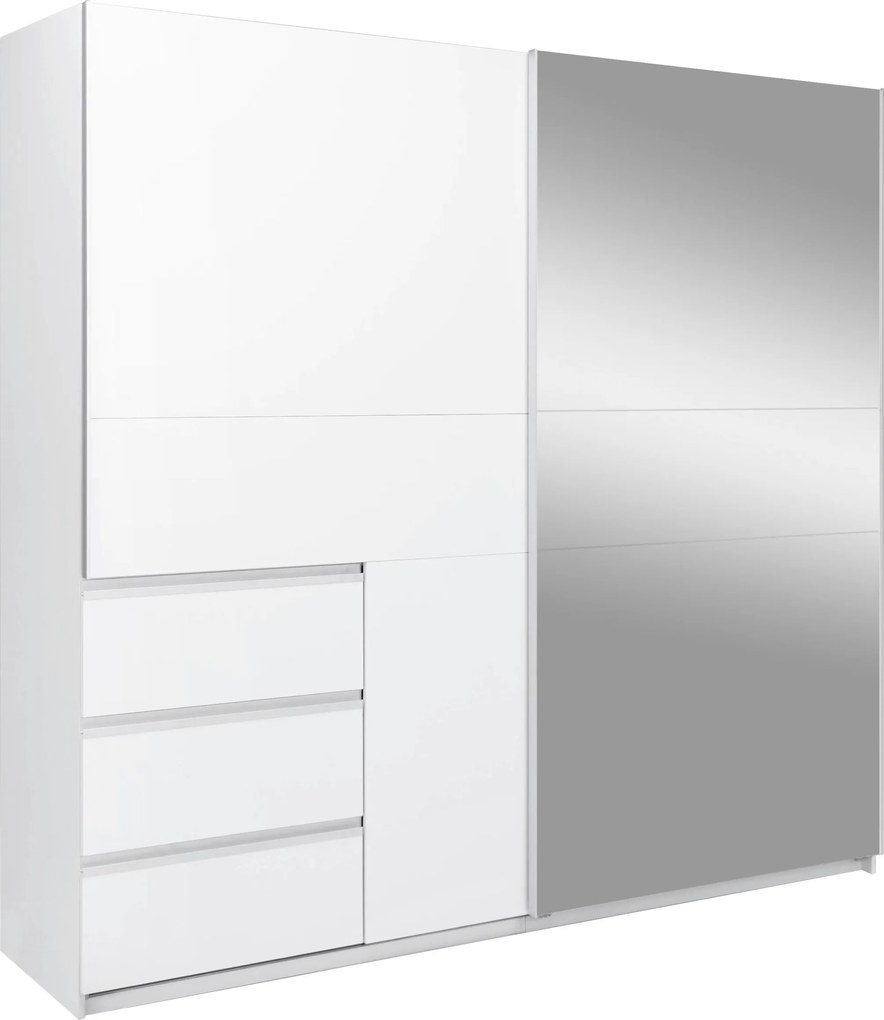XXXLutz ŠATNÍ SKŘÍŇ S POSUVNÝMI DVEŘM, bílá, 215/210/61,5 cm P & B - Šatní skříně - 000885001002