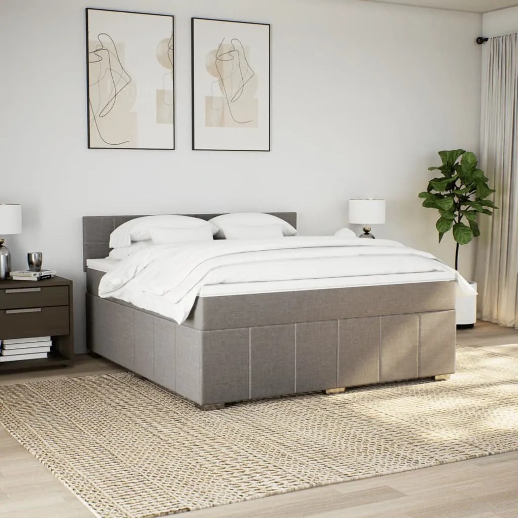 Box spring postel s matrací taupe 180x200 cm textil 3287151