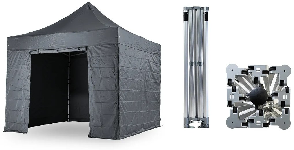Nůžkový párty stan 3x3 m TENTino BIG HEXAGON Barva opláštění: 17A - ANTRACIT