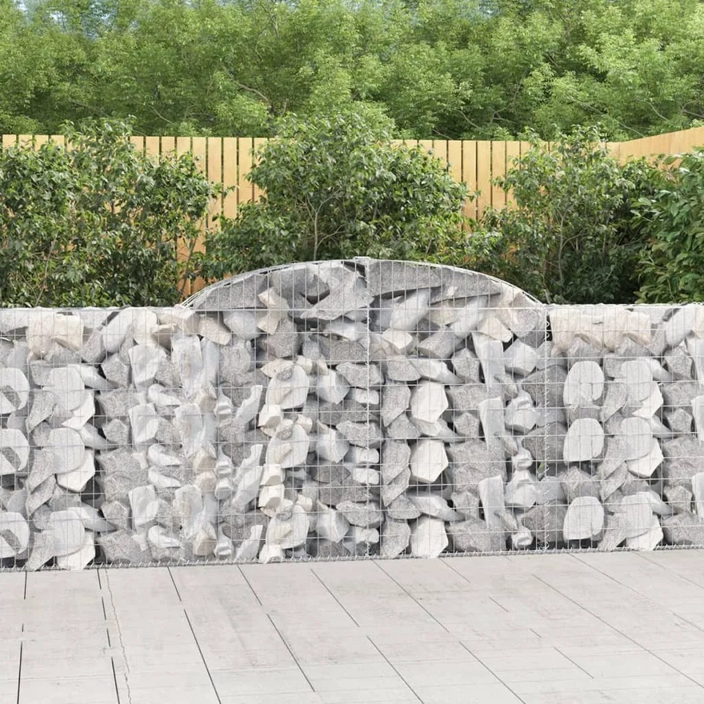 Klenuté gabionové koše 4 ks 300x30x100/120cm pozinkované železo 3146523