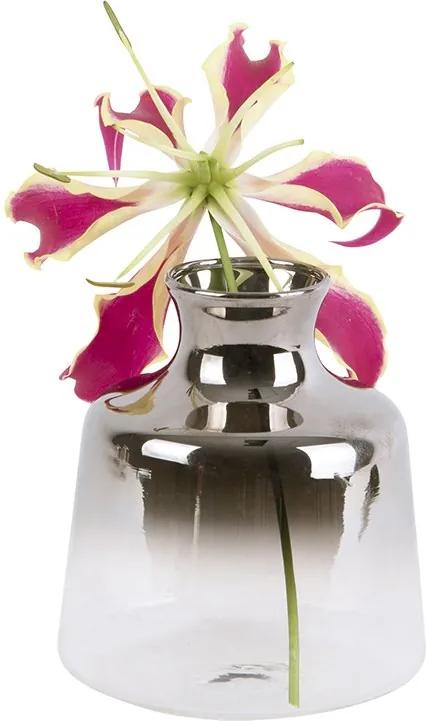 PRESENT TIME Sada 3 ks Skleněná váza Mini Silver Fade