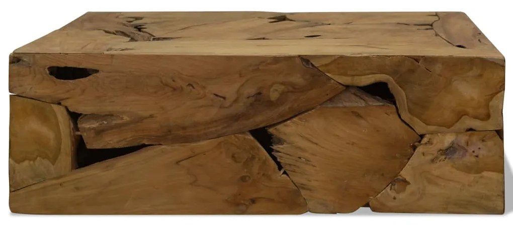 Konferenční stolek 90 x 50 x 30 cm pravý teak hnědý 244558