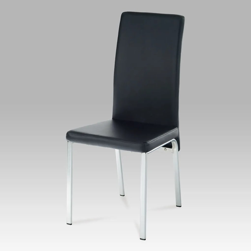 Artium Jídelní židle chrom / koženka černá - DCL-840 BK