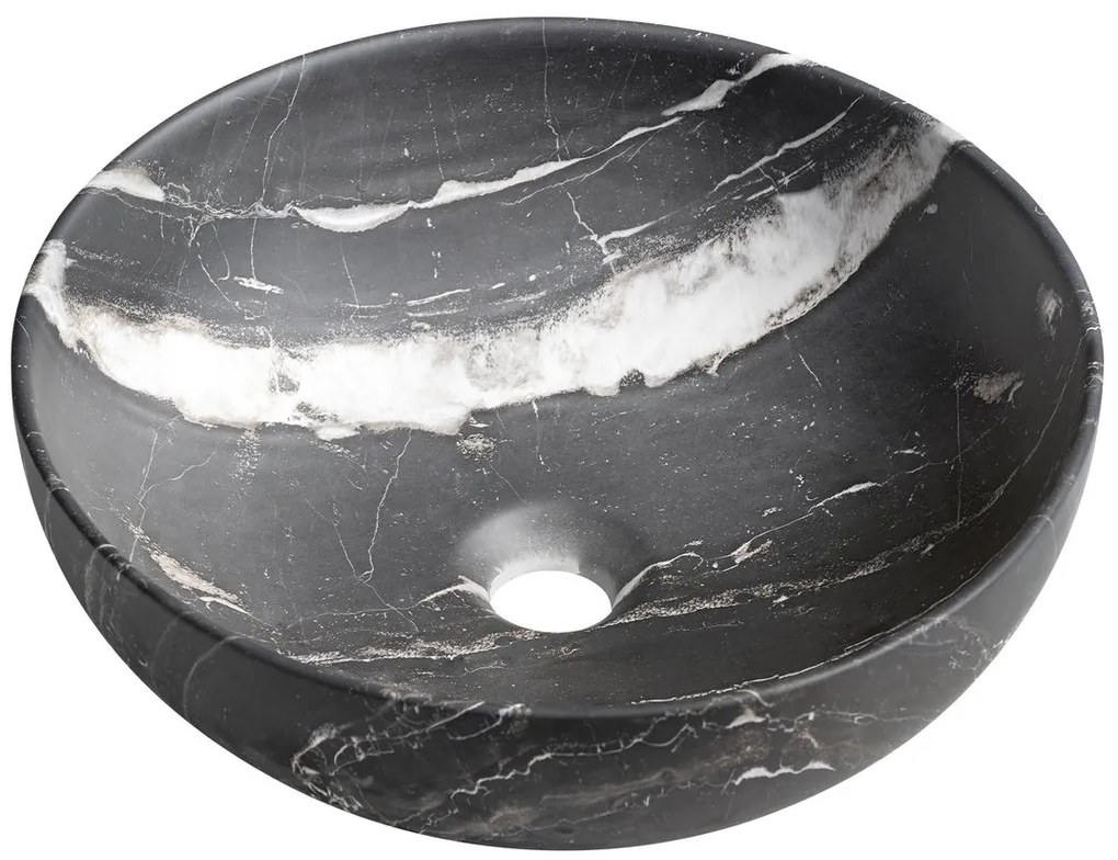 Sapho Sapho, RONDANE keramické umyvadlo na desku průměr 41cm, carnico marmor, AR435CM