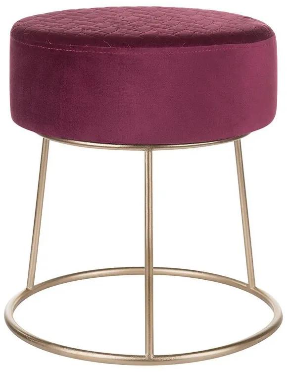Vínová sametová stolička DELCO 35 x 35 cm