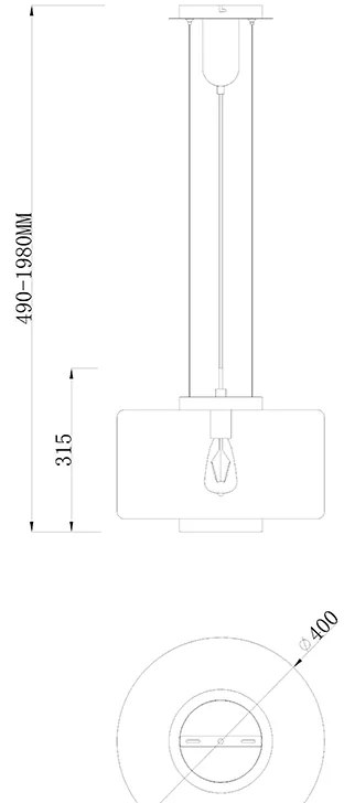 Mantra Jarras, závěsné svítidlo z bronzového skla, 1x40W E27, prům. 40cm