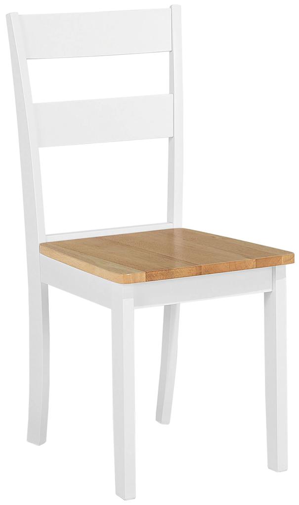 Sada 2 dřevěných jídelních židlí bílá/světlé dřevo GEORGIA Beliani