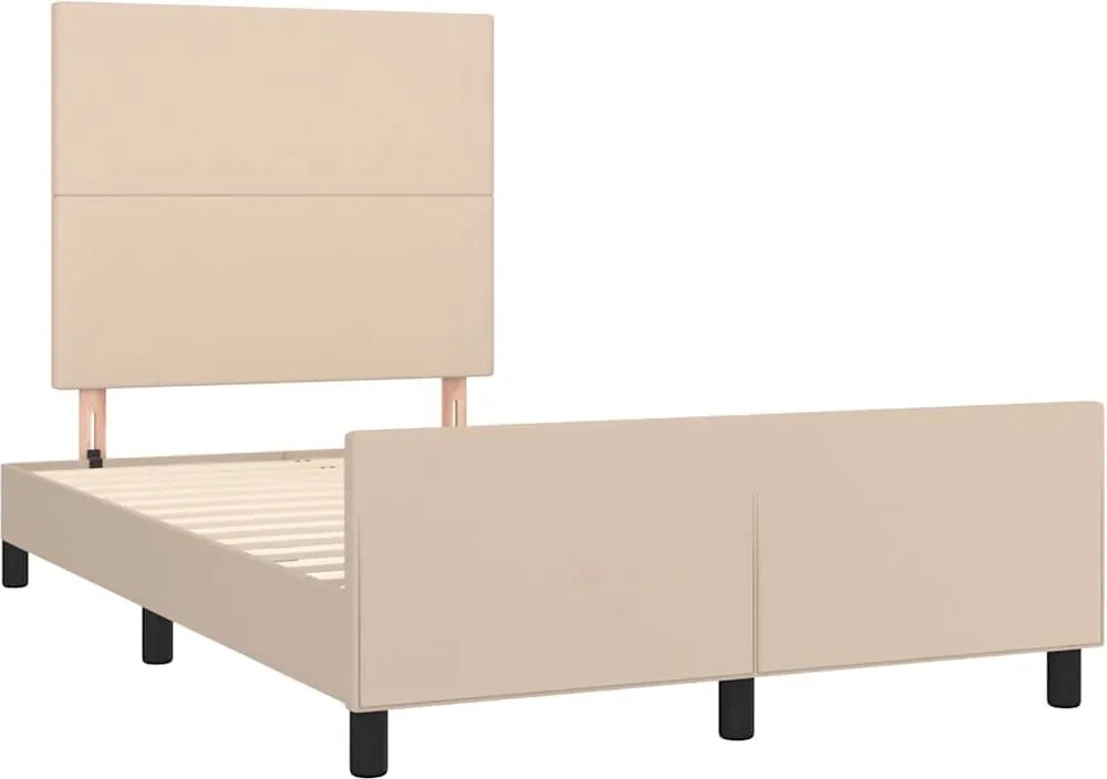 Rám postele s čelem cappuccino 120x200 cm umělá kůže 3125444