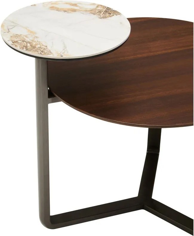 Hnědý kulatý konferenční stolek z eukalyptového dřeva 55x67 cm Imperia – Premier Housewares