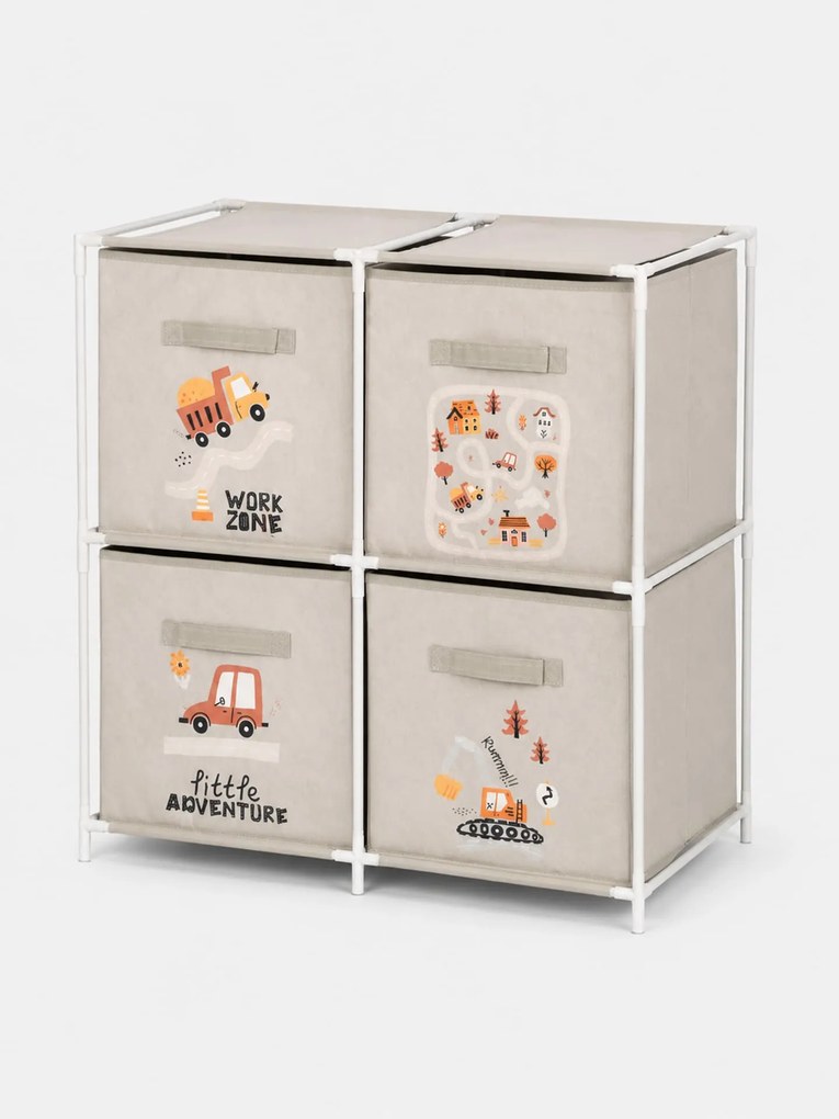 Sinsay - Dětský regál s látkovými úložnými boxy - šedá