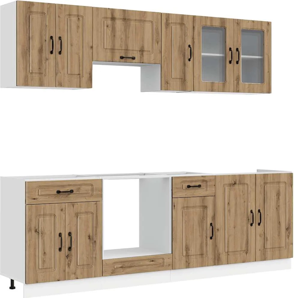 8dílná sada kuchyňských skříněk "Kalmar" dub artisan kompozit 3314830