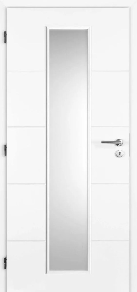 Doornite Quatro Interiérové dveře Linea, 80 L, 80 × 197 cm, lakované, levé, bílé, prosklené