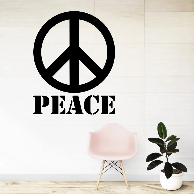 Peace mír znak - vinylová samolepka na zeď 100x78cm