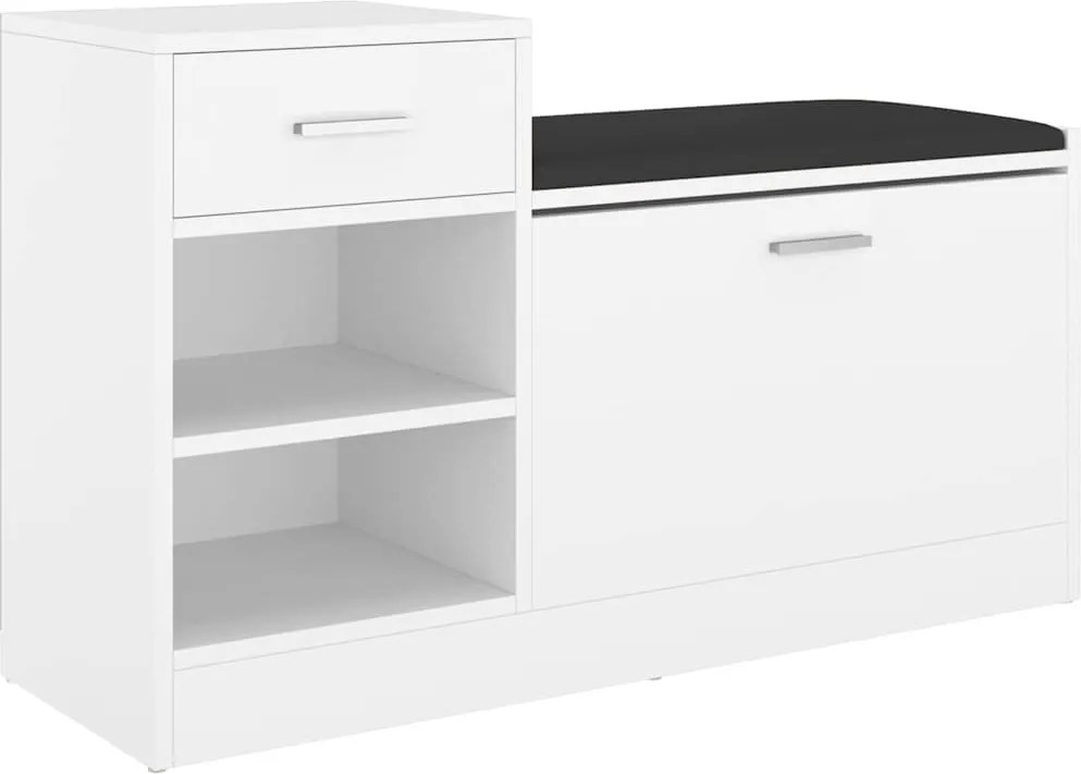 Lavice s botníkem bílá 94,5 x 31 x 57 cm kompozitní dřevo 326741