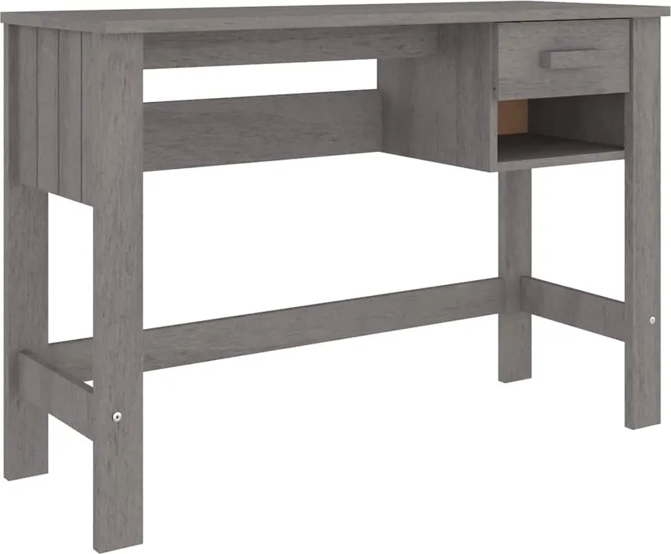 Psací stůl HAMAR světle šedý 110 x 40 x 75 cm masivní borovice 340459