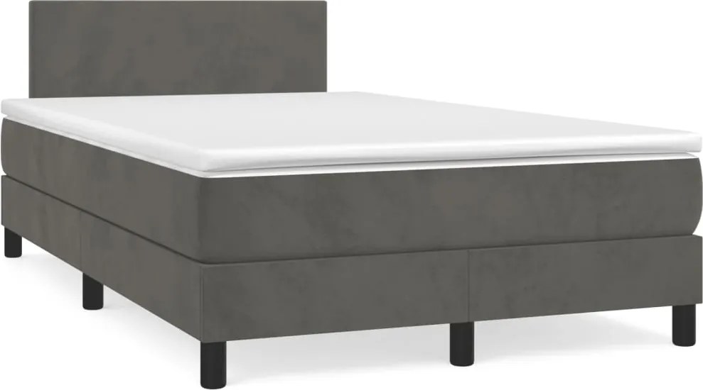 Box spring postel s matrací tmavě šedá 120 x 200 cm samet 3141174