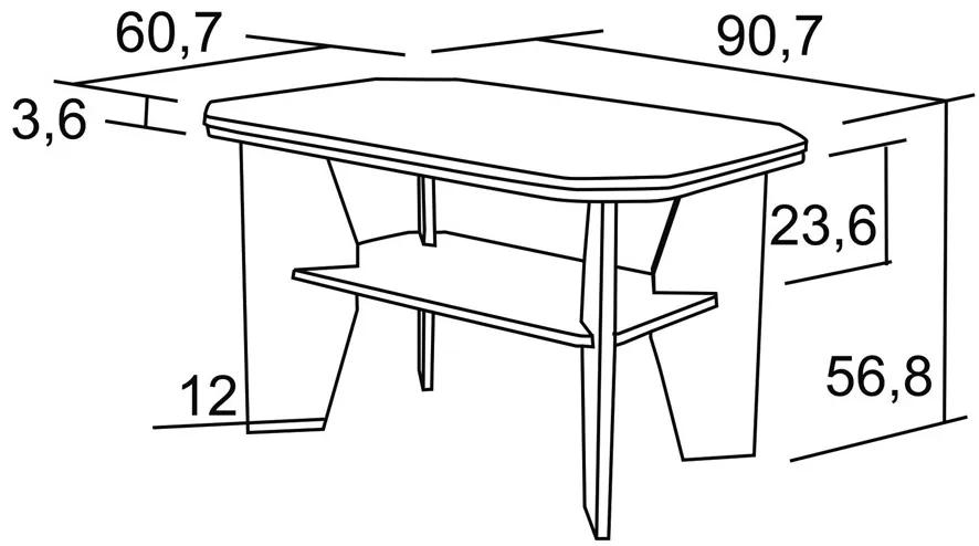 Konferernční stůl Radek I. 60,7×90,7 ds - dub sonoma