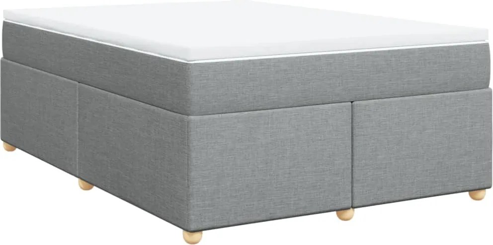 Box spring postel s matrací světle šedá 160 x 200 cm textil 3285387