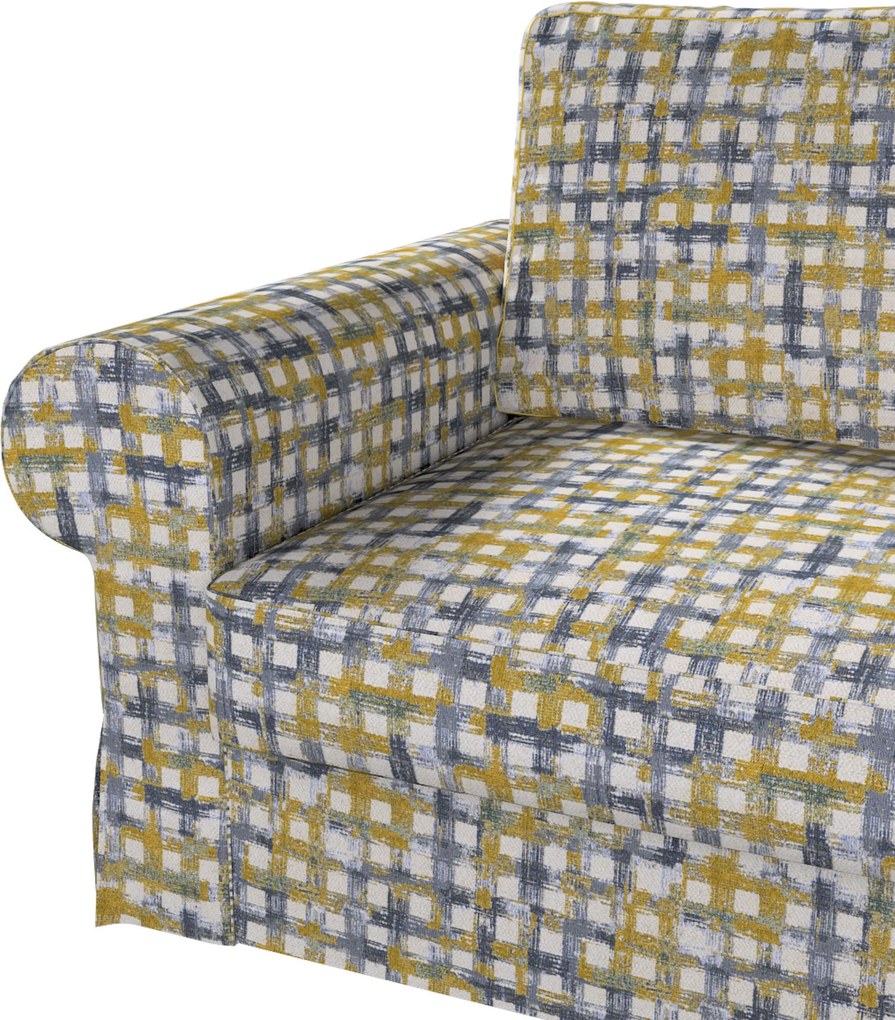 Potah na pohovku IKEA Backabro,  3-místná, rozkládací barva modrá látka pletený vzor, vzorované