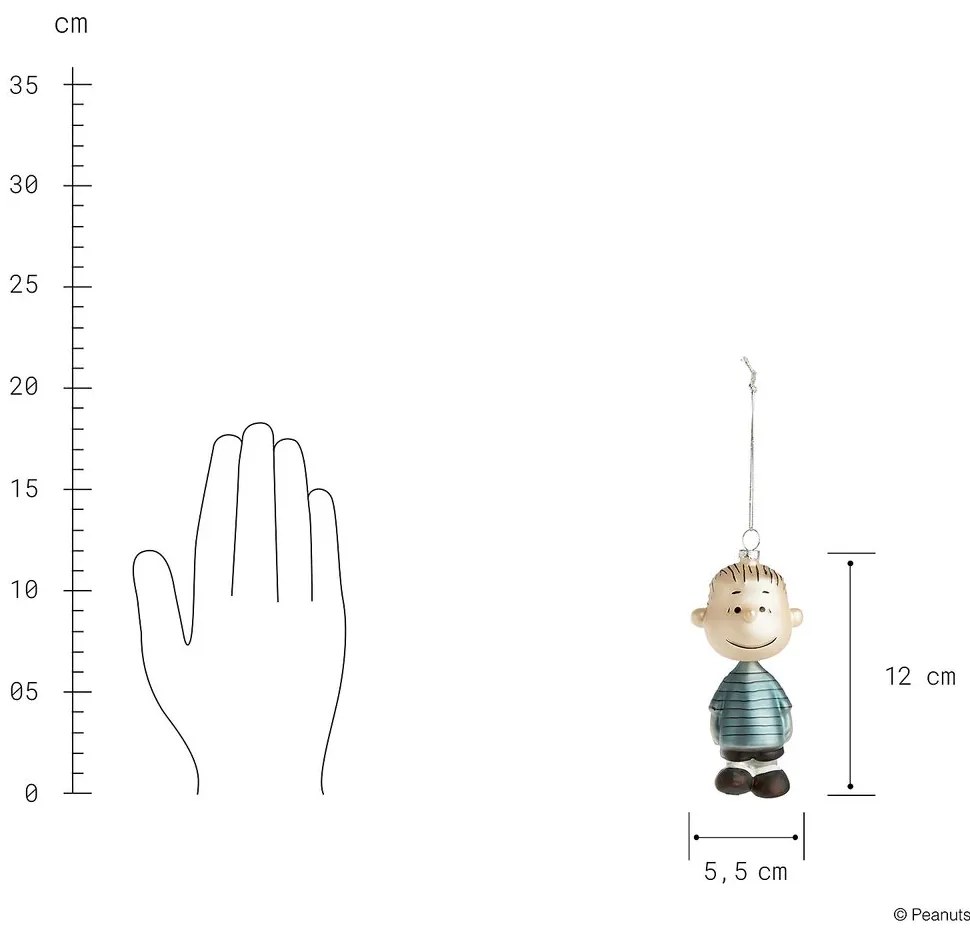 PEANUTS Skleněná ozdoba figurka Linus