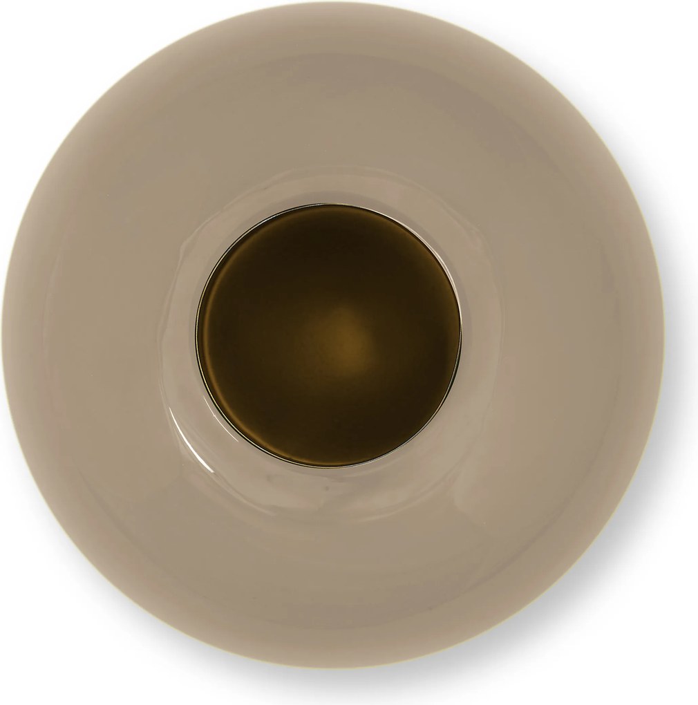 Pip Studio kovová váza 23cm, šedo hnědá (Střední kovová váza Metal Khaki 23cm se smaltovaným povrchem)