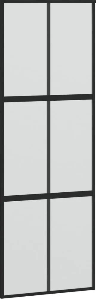 vidaXL Posuvné dveře 76 x 205 cm tvrzené sklo a hliník [155207] Barva: Zlatá a matná