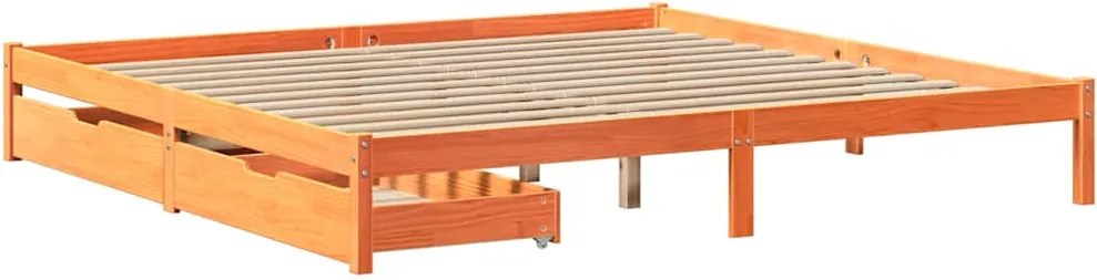 Postel bez matrace voskově hnědá 200 x 200 cm masivní borovice 3301458