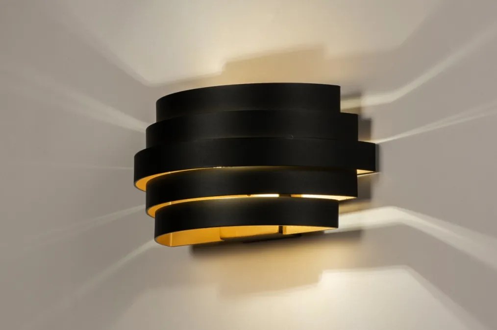 Nástěnné svítidlo do obýváku Dion Black and Gold 25