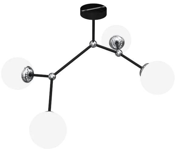 Přisazený lustr JOY 4xE14/40W/230V černá/lesklý chrom