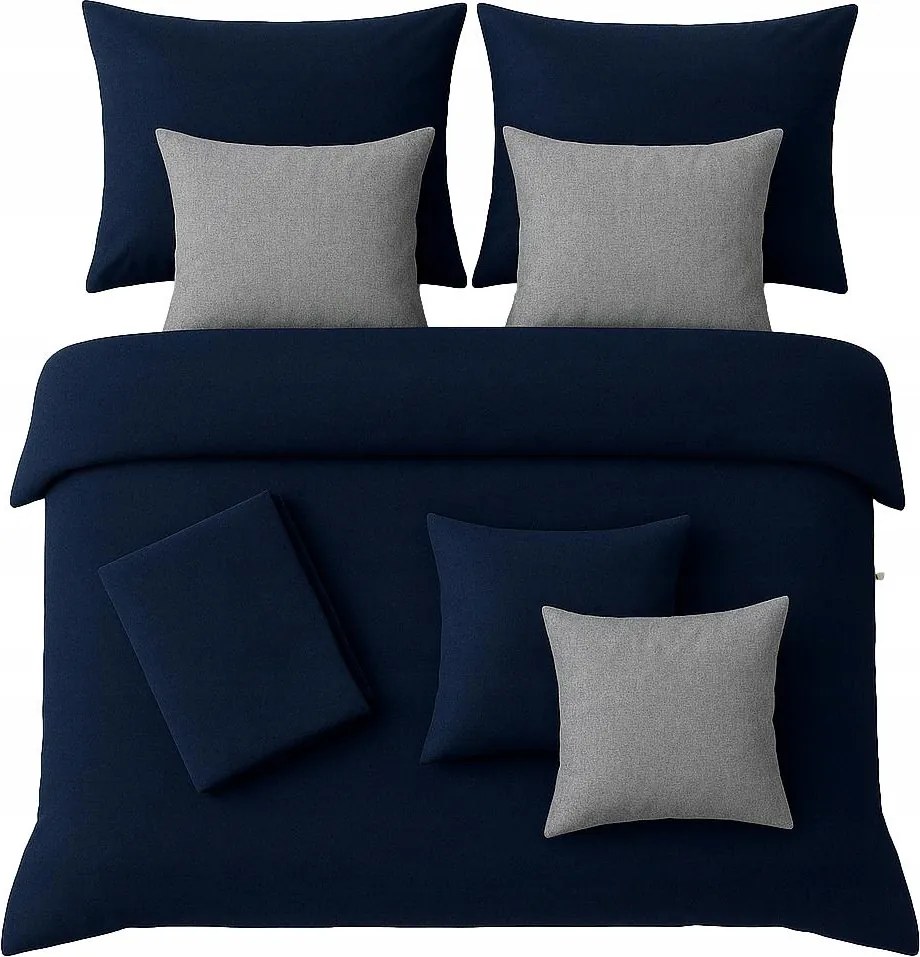 Povlečení 140X200 Modré Jednobarevné Navy Blue Bavlněné, Mládežnické