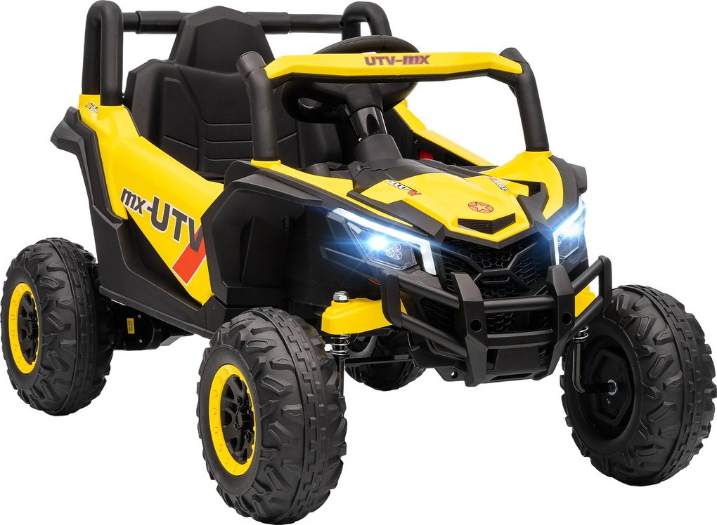 AIYAPLAY Dětské elektrické auto UTV 12 V, dětský elektrický buggy s dálkovým ovládáním, 96 x 61 x 56 cm, žlutá