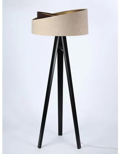 Timberlight Stojací lampa Awena mix béžová + zlatý vnitřek + černé nohy