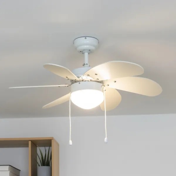 ZEVENTI - Stropní ventilátor FAMARA 1xE14/60W/230V bílá