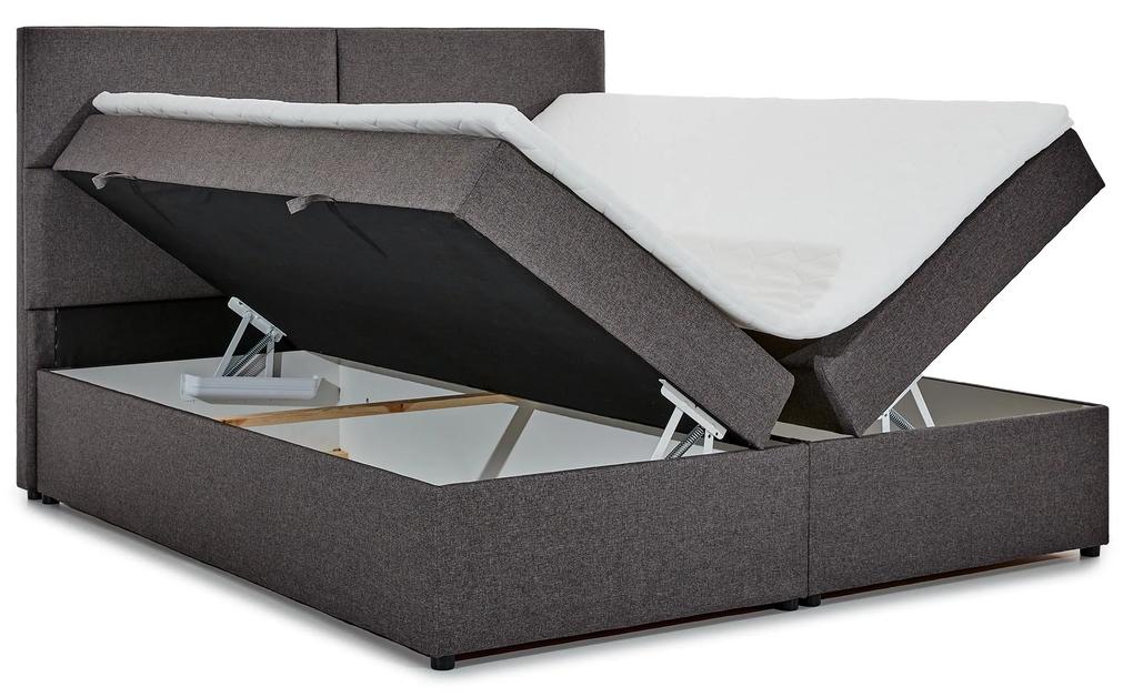 Kontinentální postel 165 cm Alyce (šedá) (s matracemi). 1027462