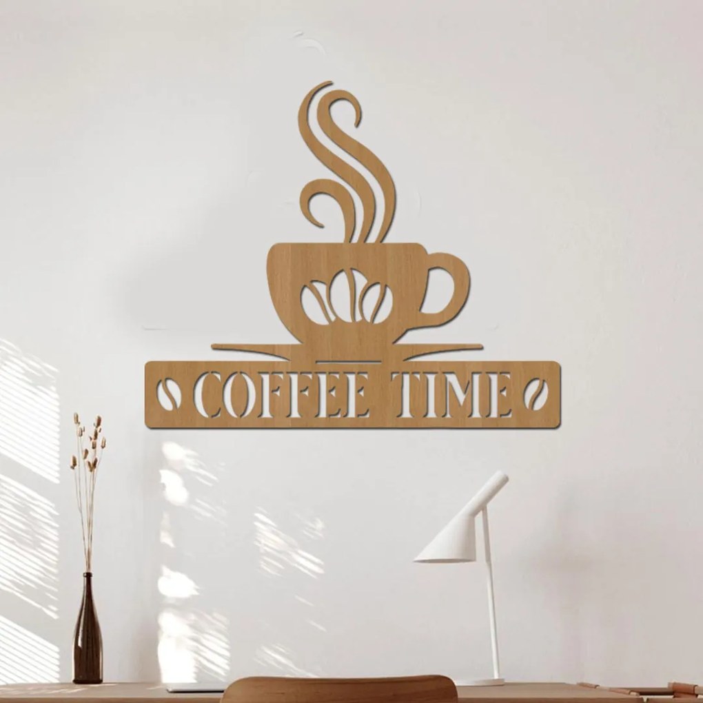 dřevo života Dřevěná dekorace COFFEE Zvolte rozměr (cm): 60x52, Zvolte barvu dekoru: Černá