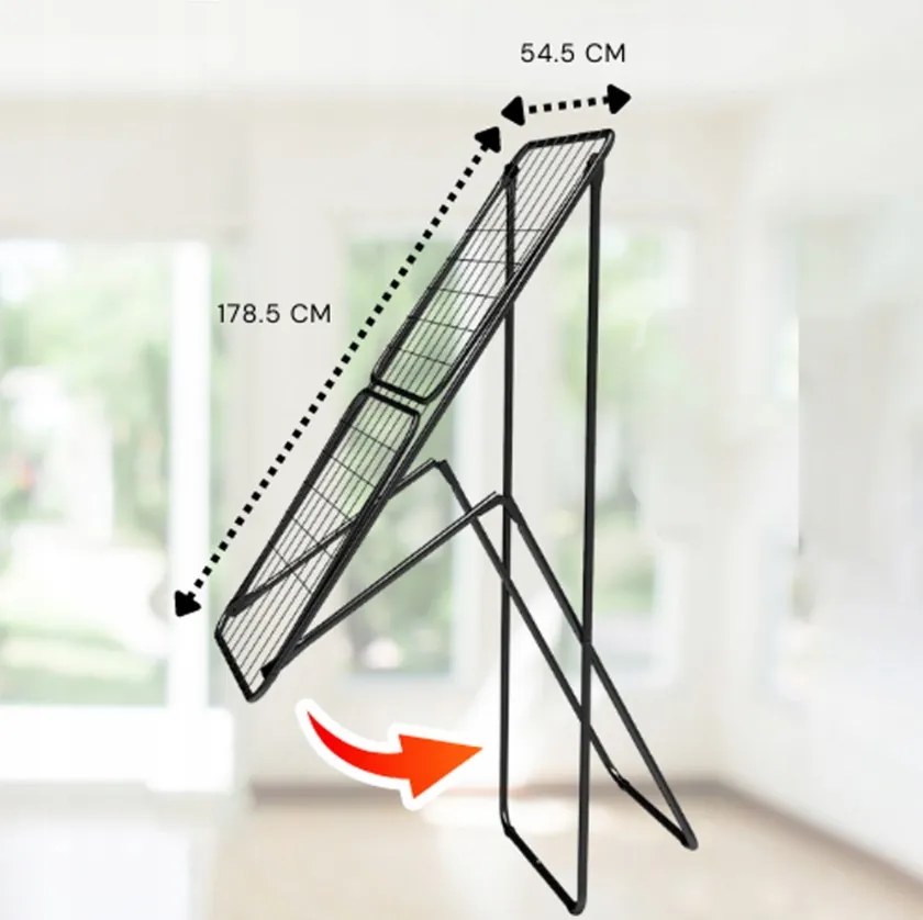 Erga Model 107 Black, sušák na prádlo 178,5x54x104,5 cm, černá, ERG-SEP-10SUSLA107BLA