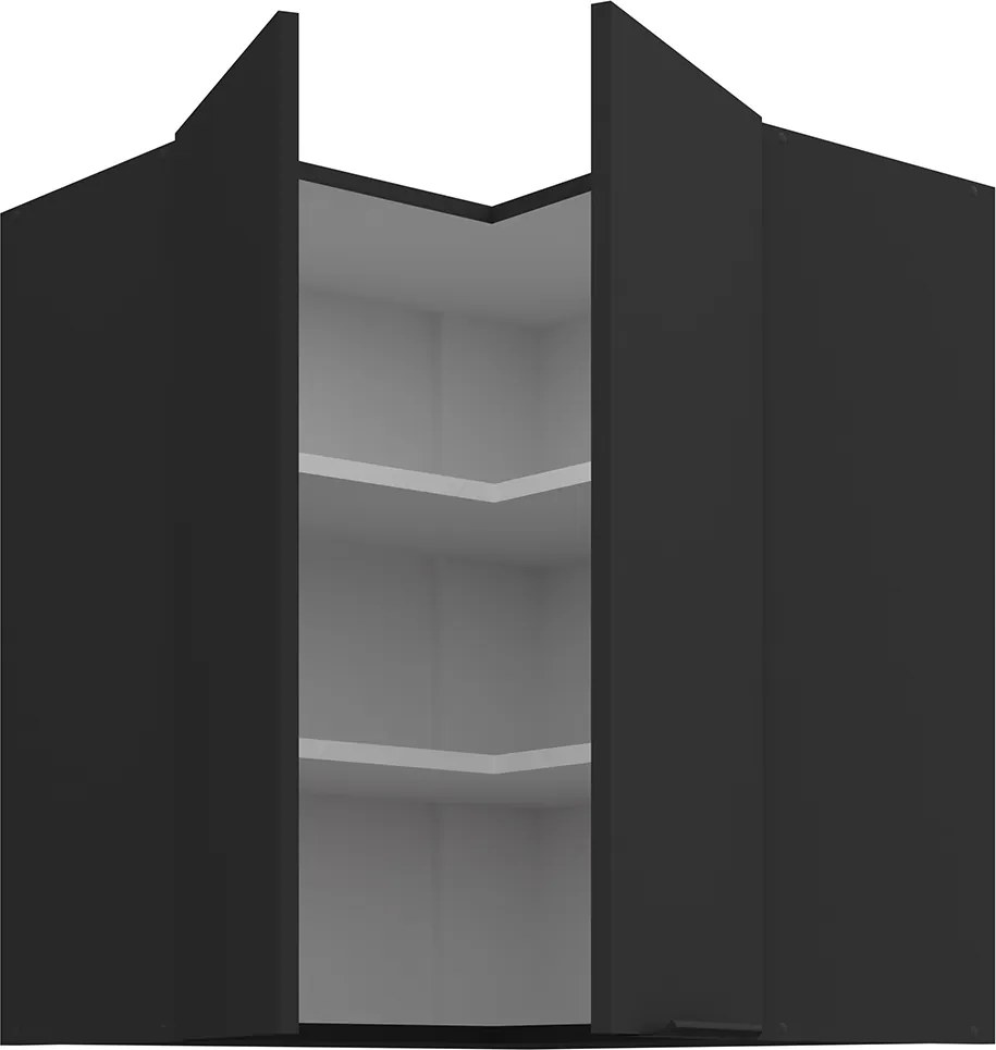 ARIA cc | horní kuchyňská skříňka 60x60 GN-72 2F (90°) rohová s policemi | 60x60 cm | černá