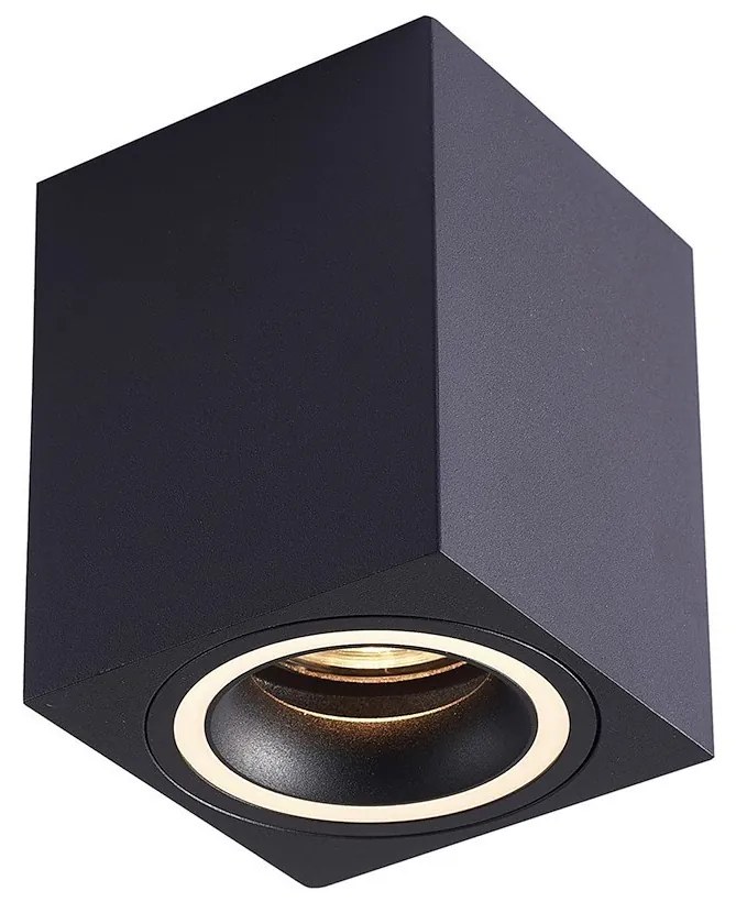 Stropní svítidlo Bima Ring Square, 1x černé kovové stínítko