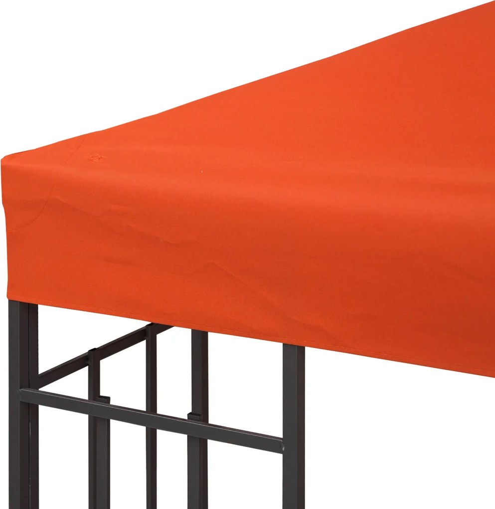 Outsunny náhradní střecha pro kovový altán 3x3m zahradní altán rezavě červený polyester, odolný proti povětrnostním vlivům