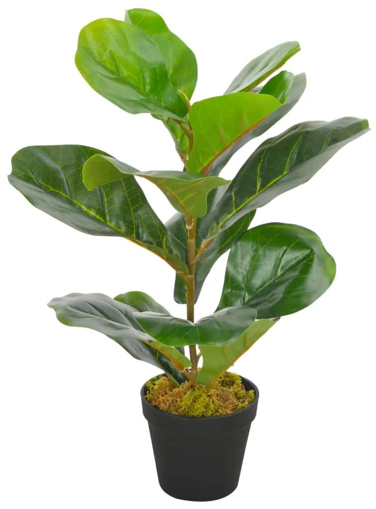 280171 vidaXL Umělá rostlina fíkus lyrový s květináčem zelená 45 cm