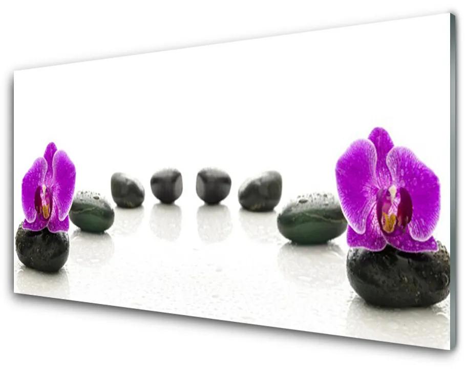 akrylový obraz Květ Kameny Umění 140x70 cm