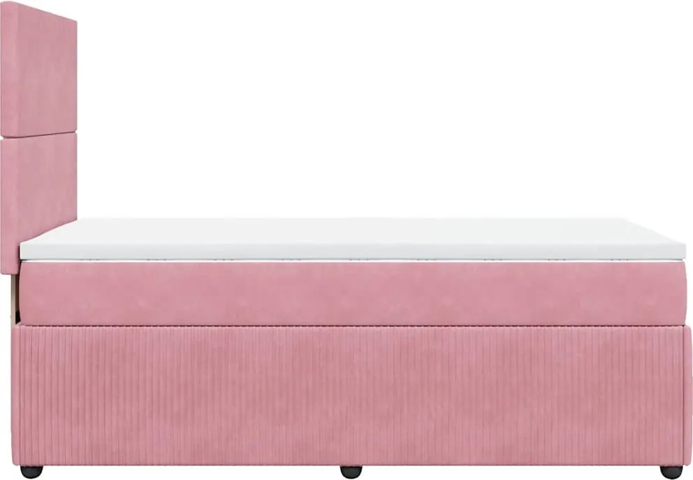 Box spring postel s matrací růžová 90x200 cm samet 3294537